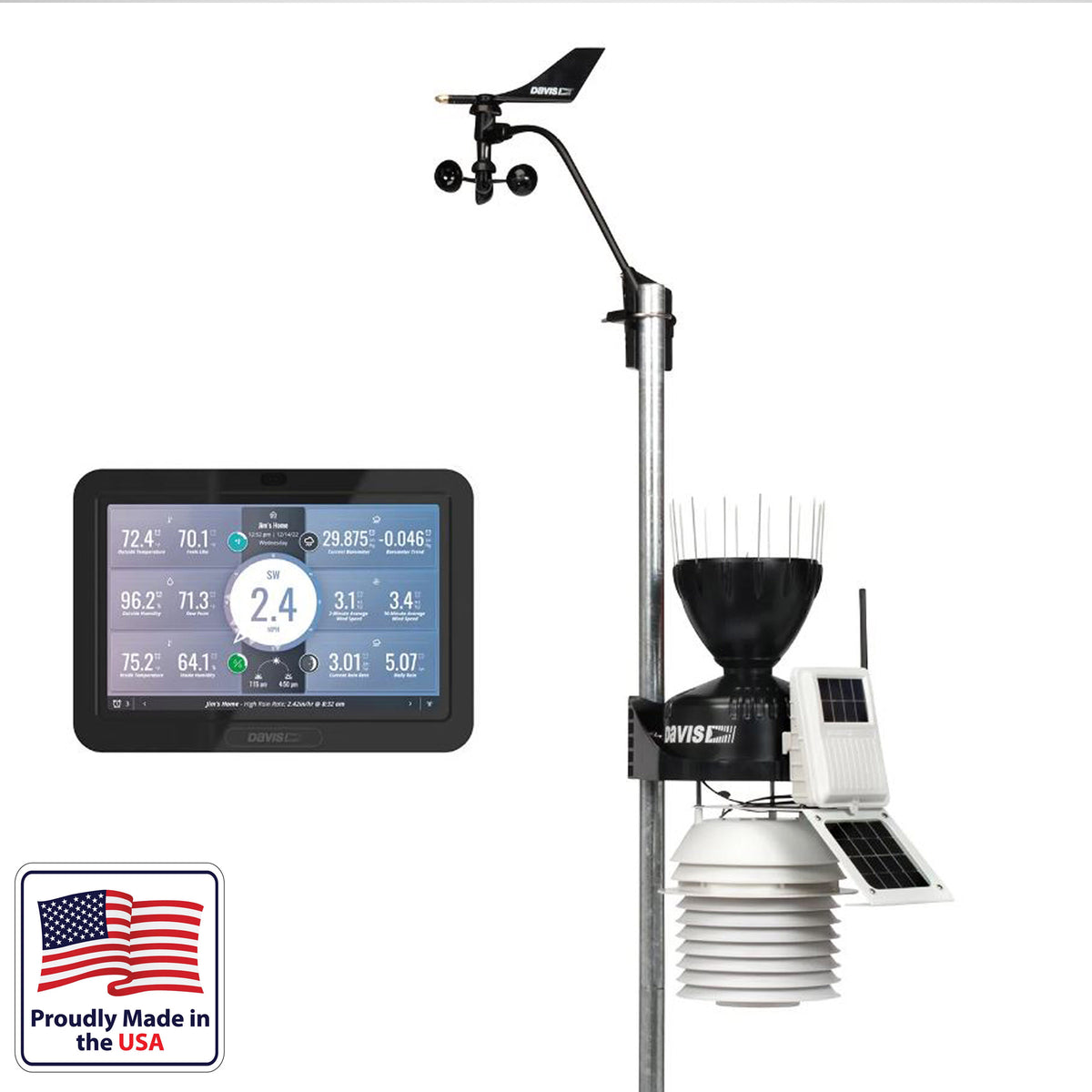 Davis 6253 Vantage Pro2 Wireless Weather Station with 24-Hour Fan-Aspi ...