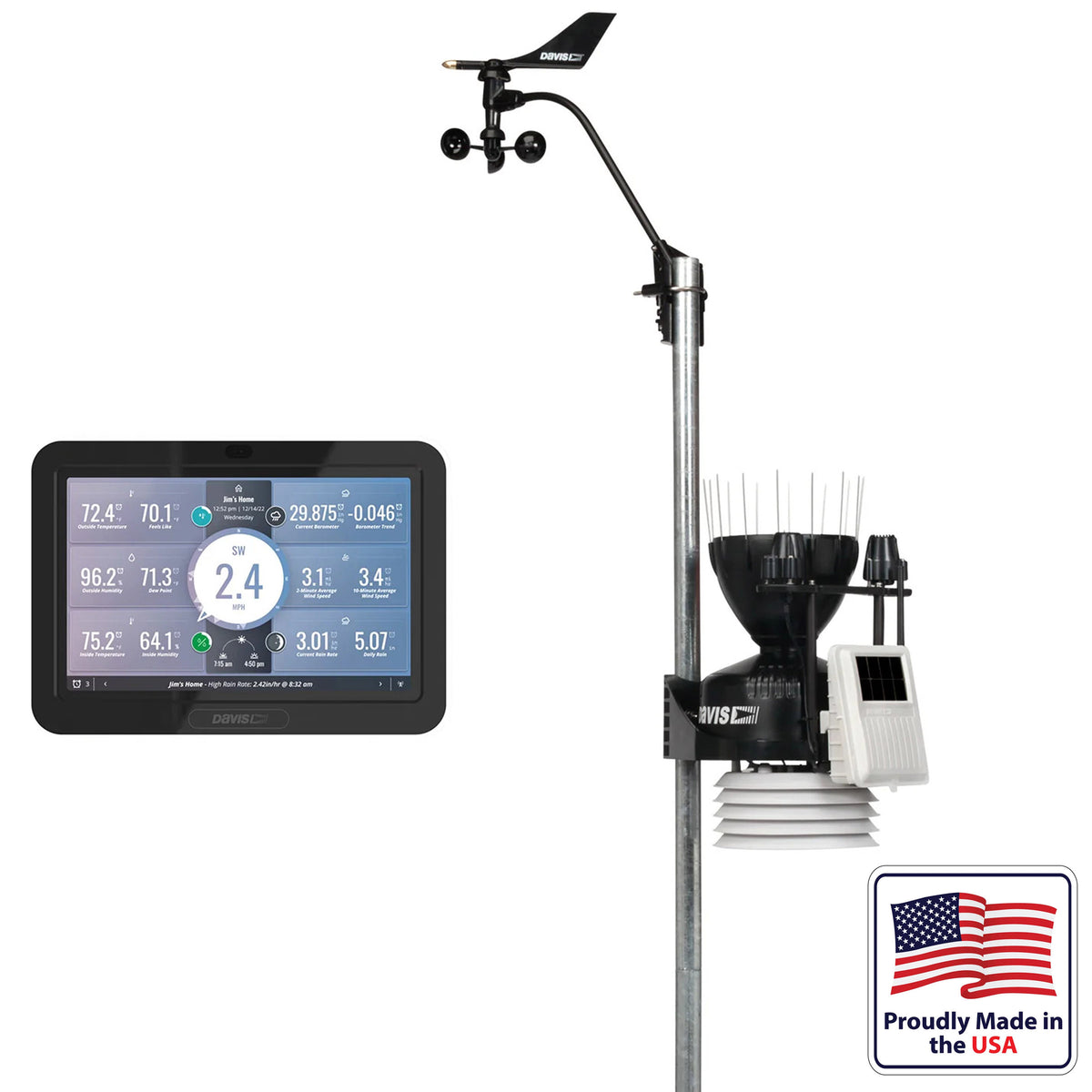 Davis 6262 Vantage Pro2 Plus Wireless Weather Station with UV & Solar ...